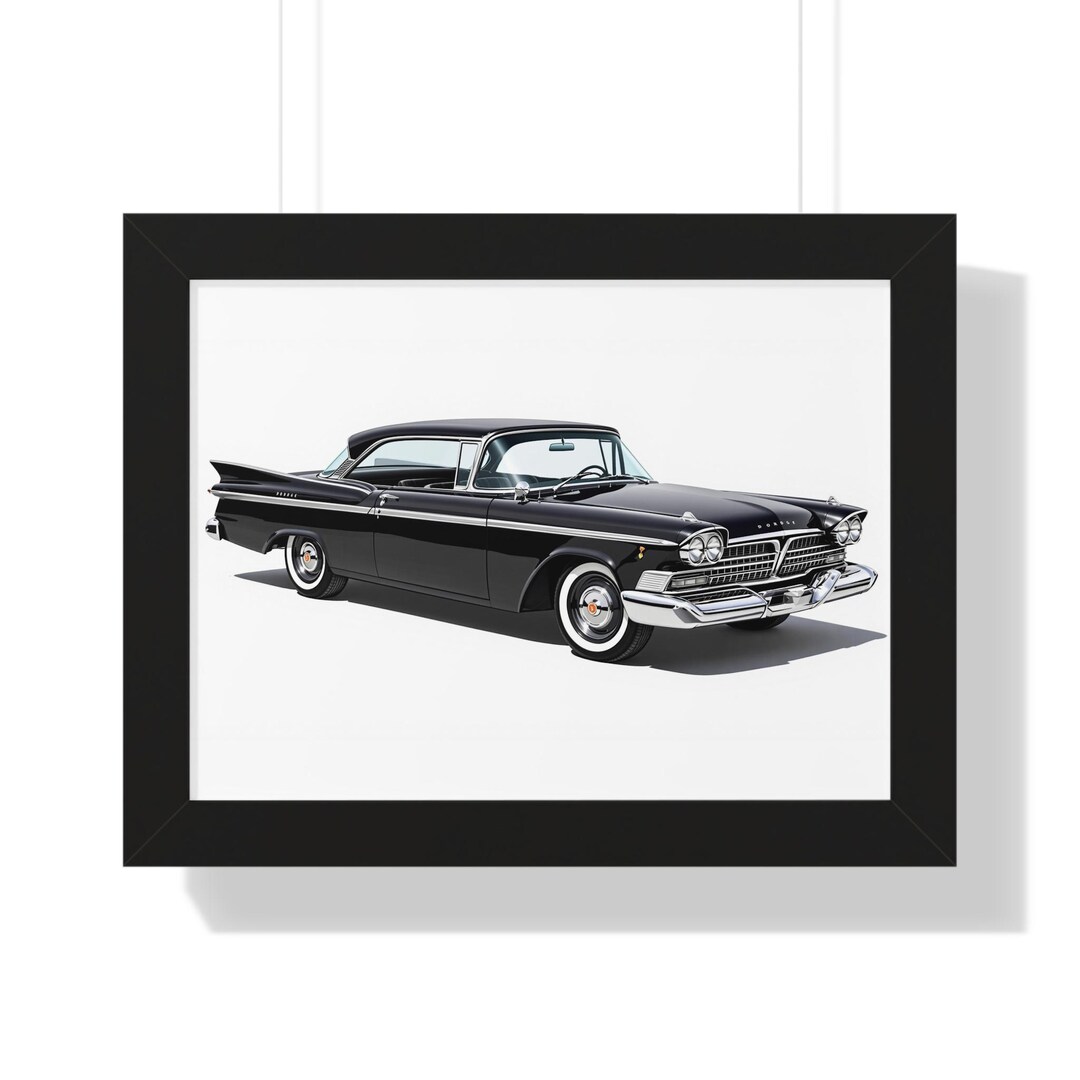 1958 Dodge Coronet Classic Car Poster, Framed Print Wall Art, Man Cave ...