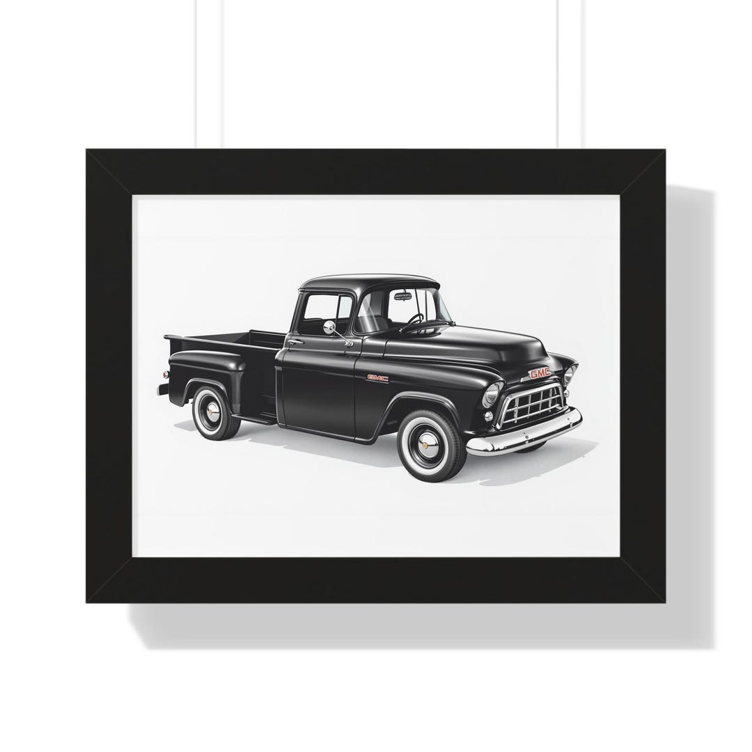 1955 GMC 100 Classic Car Poster, Framed Print Wall Art, Man Cave ...