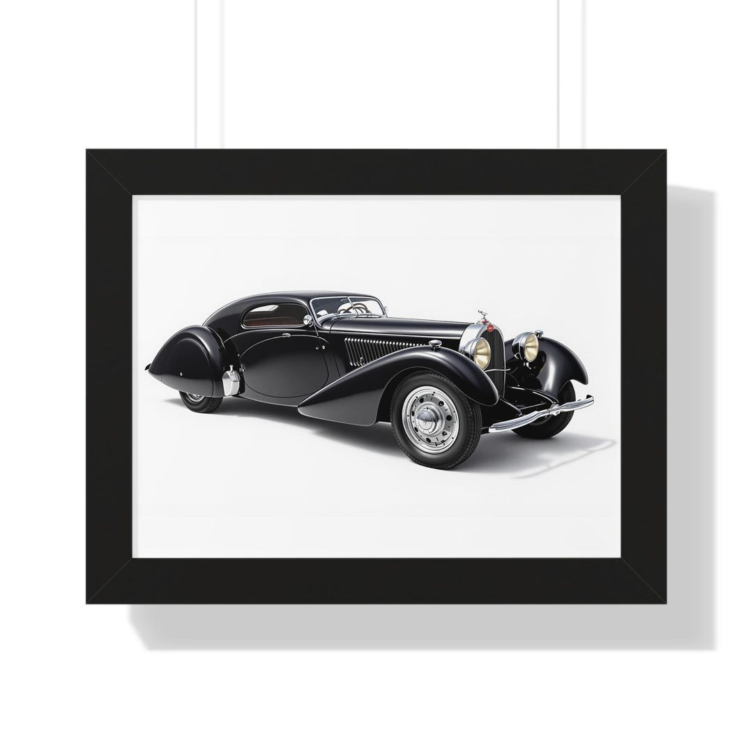 1934 Bugatti Type 57 Classic Car Poster, Framed Print Wall Art, Man ...