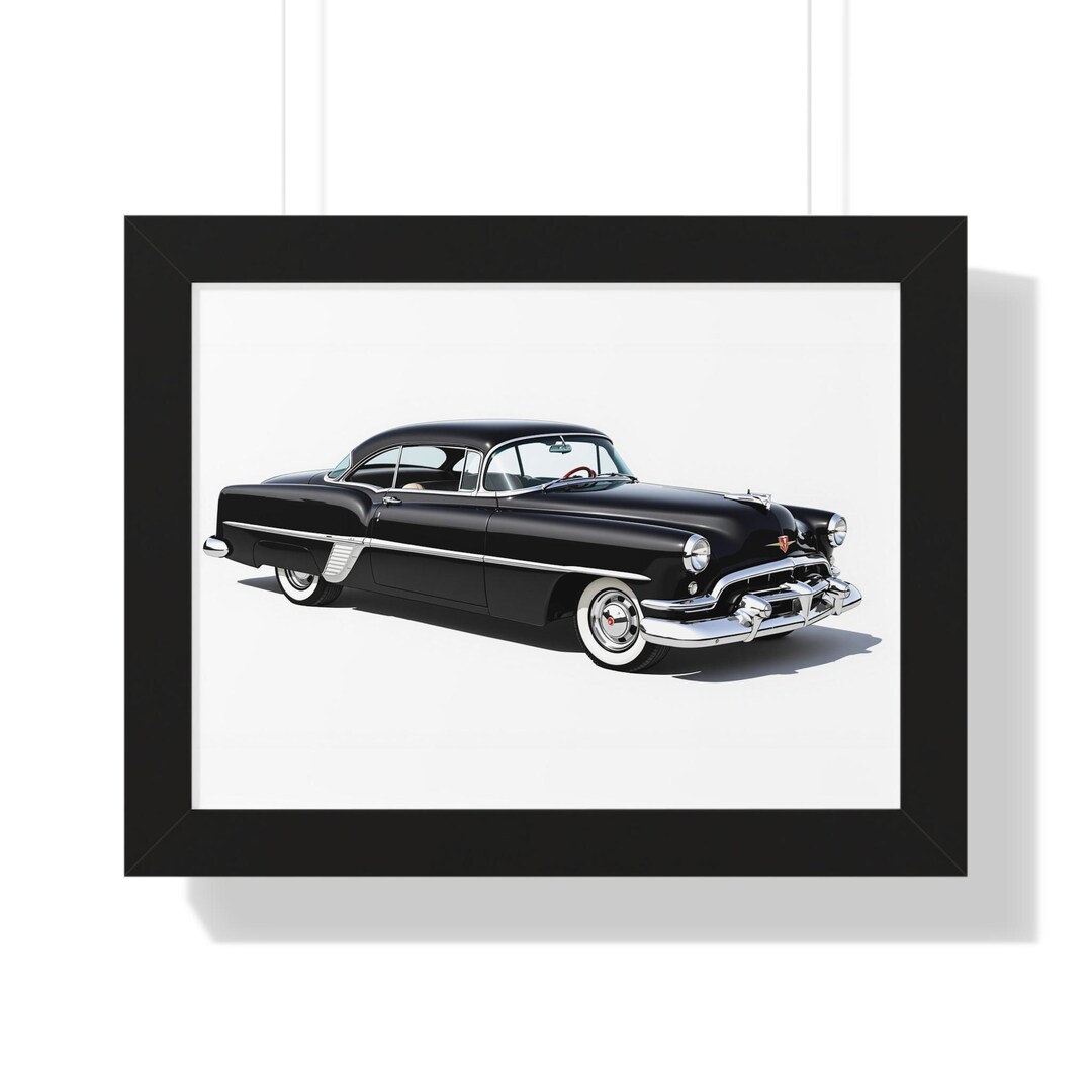 1953 Pontiac Torpedo Classic Car Poster, Framed Print Wall Art, Man ...