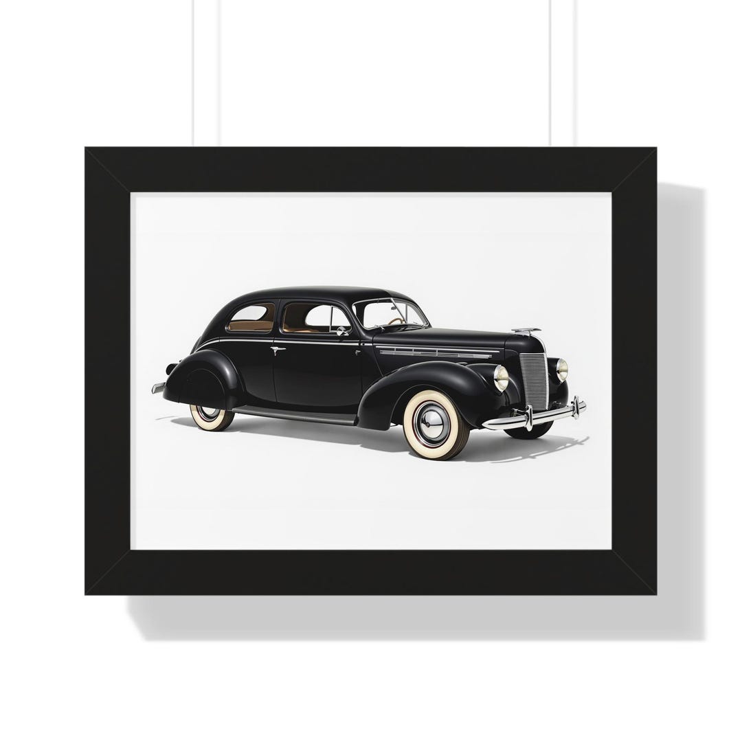 1938 Hupmobile Series 822-ES Classic Car Poster, Framed Print Wall Art ...