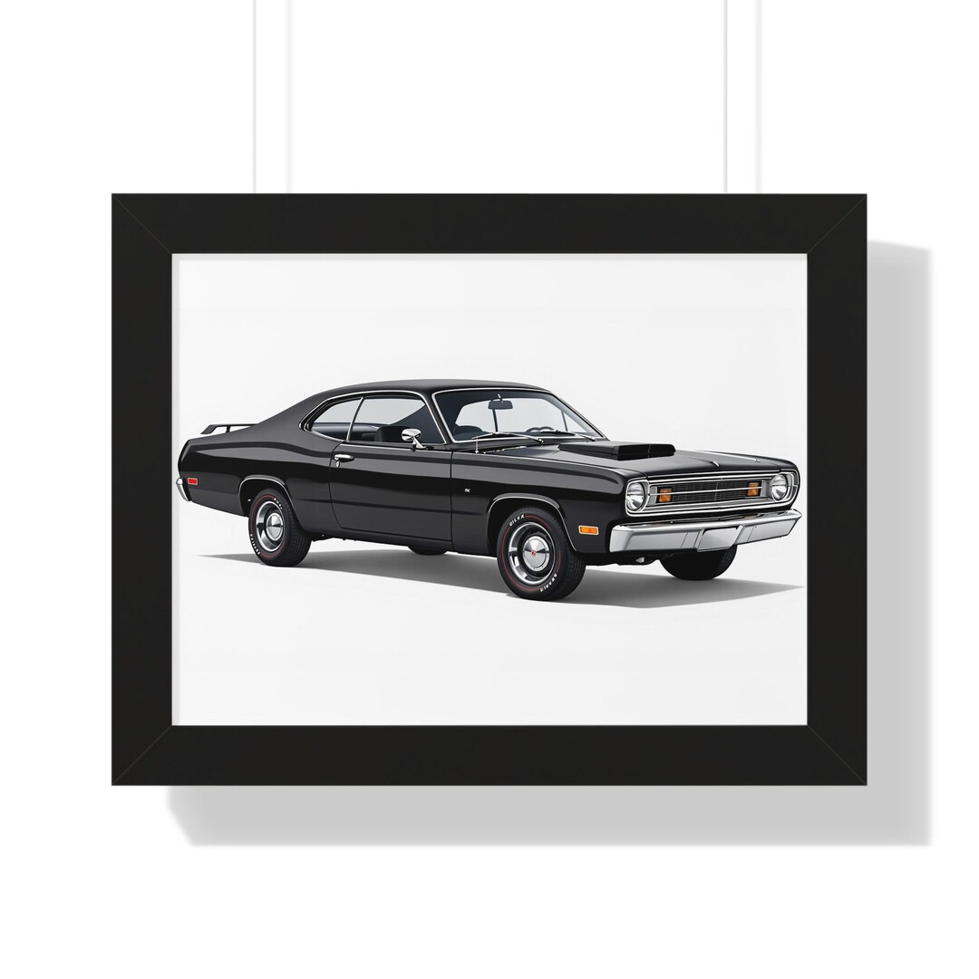 1970 Plymouth Duster Classic Car Poster, Framed Print Wall Art, Man ...