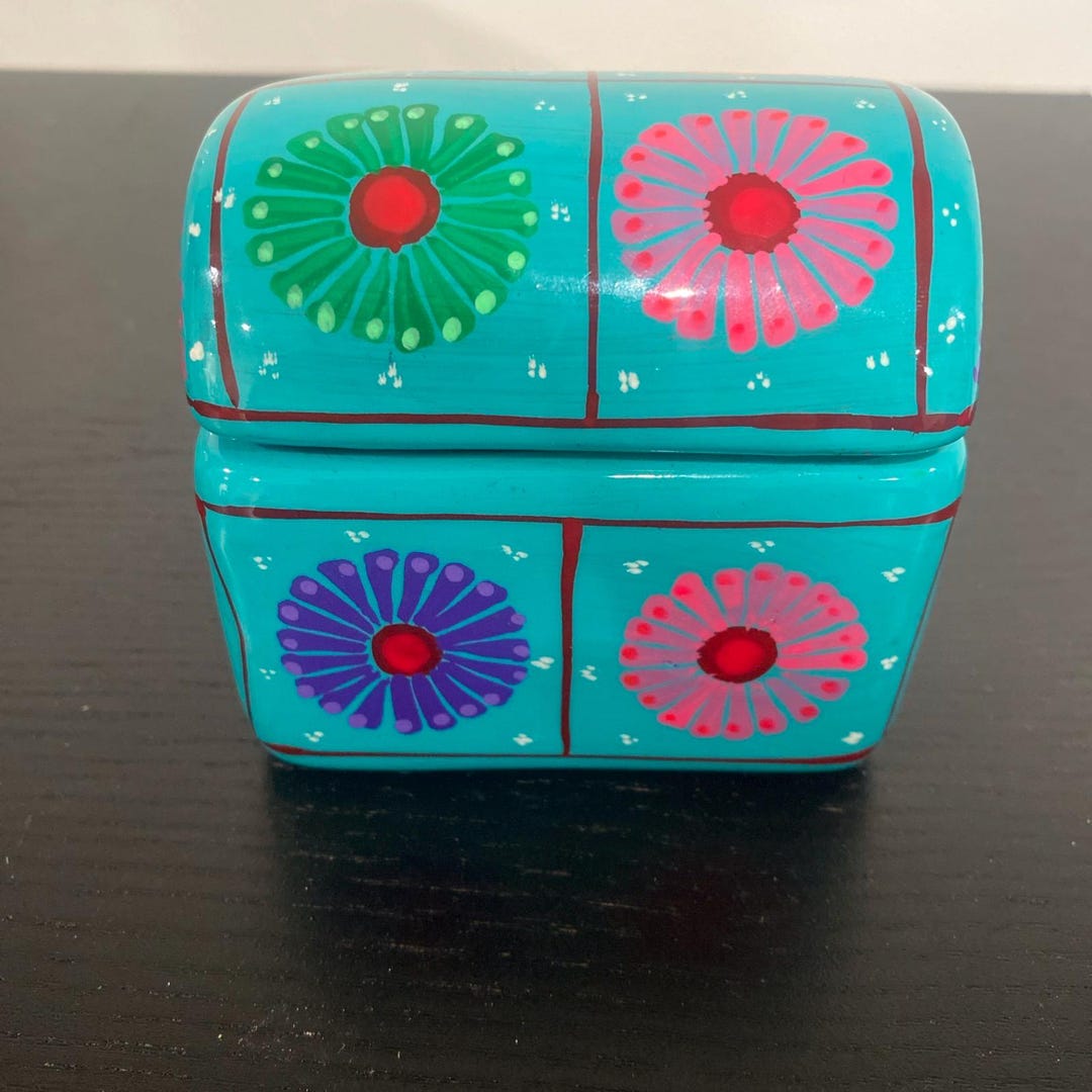 Hand Painted Ceramic Mexico Clay Jewelry Box - Etsy