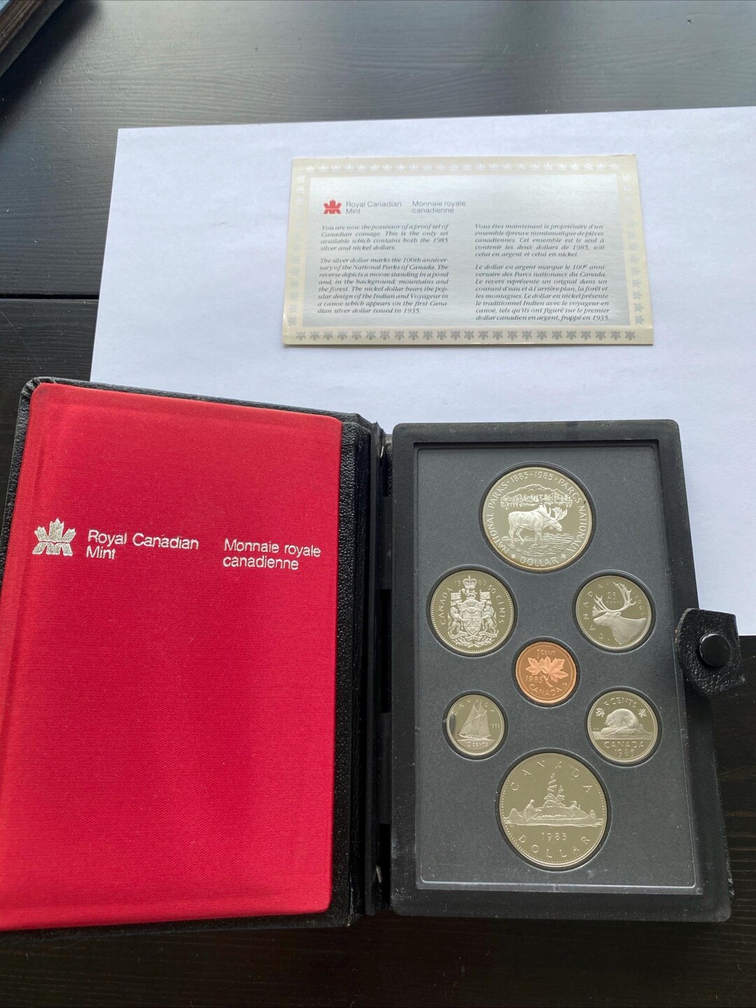 Royal Canadian Mint 1985 7 Coin Proof Set- Includes 2 Dollar Coins With ...
