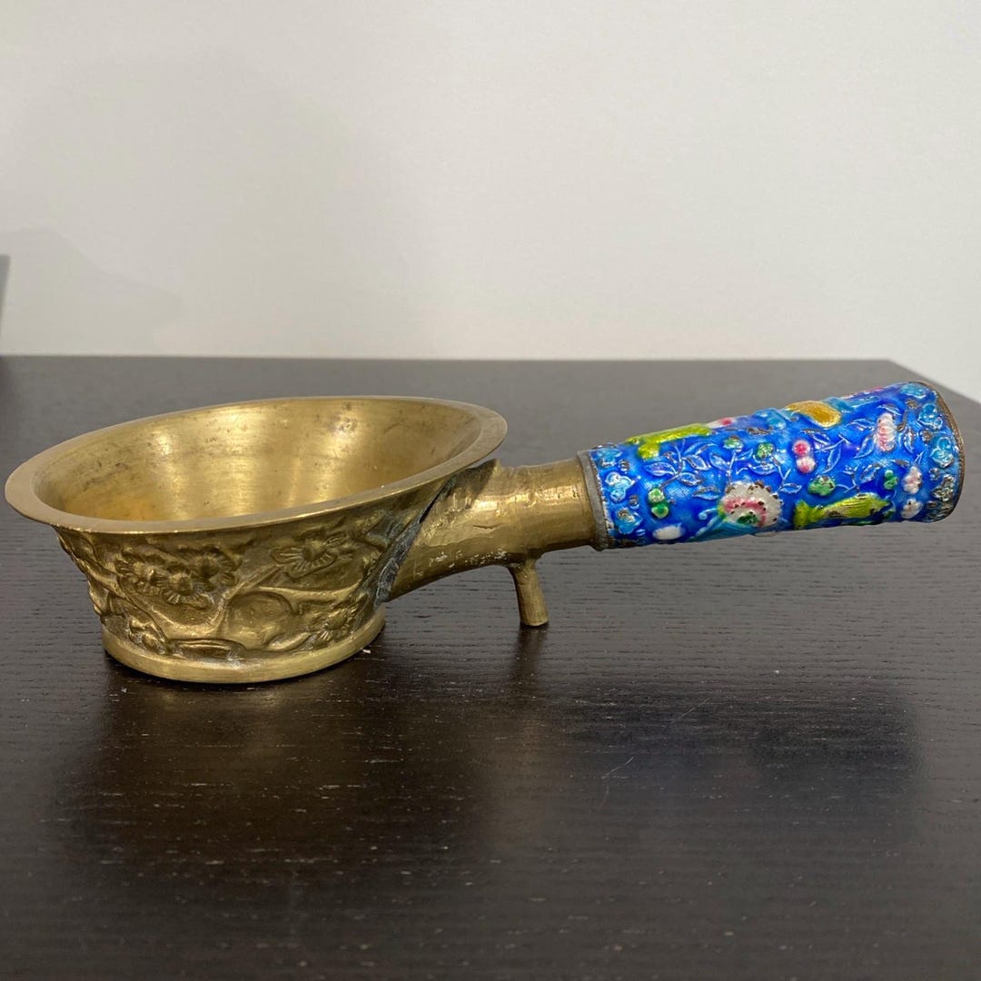 Vintage 1960’s Brass Chinese Silk Iron With Enamel Cloisonné Handle - Etsy