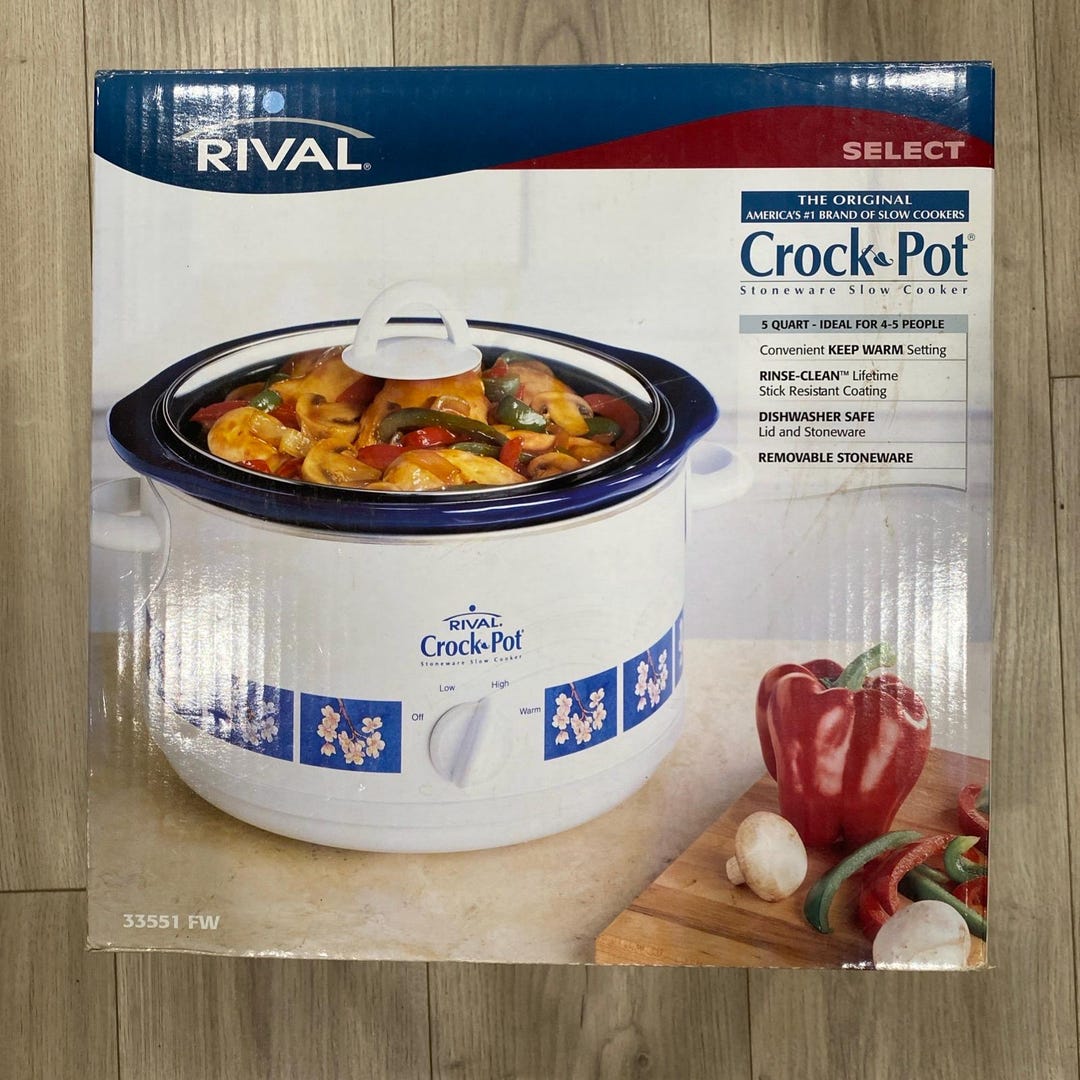 Rival Crock Pot 5 Quart Removable Stoneware Slow Cooker Model 33551 ...