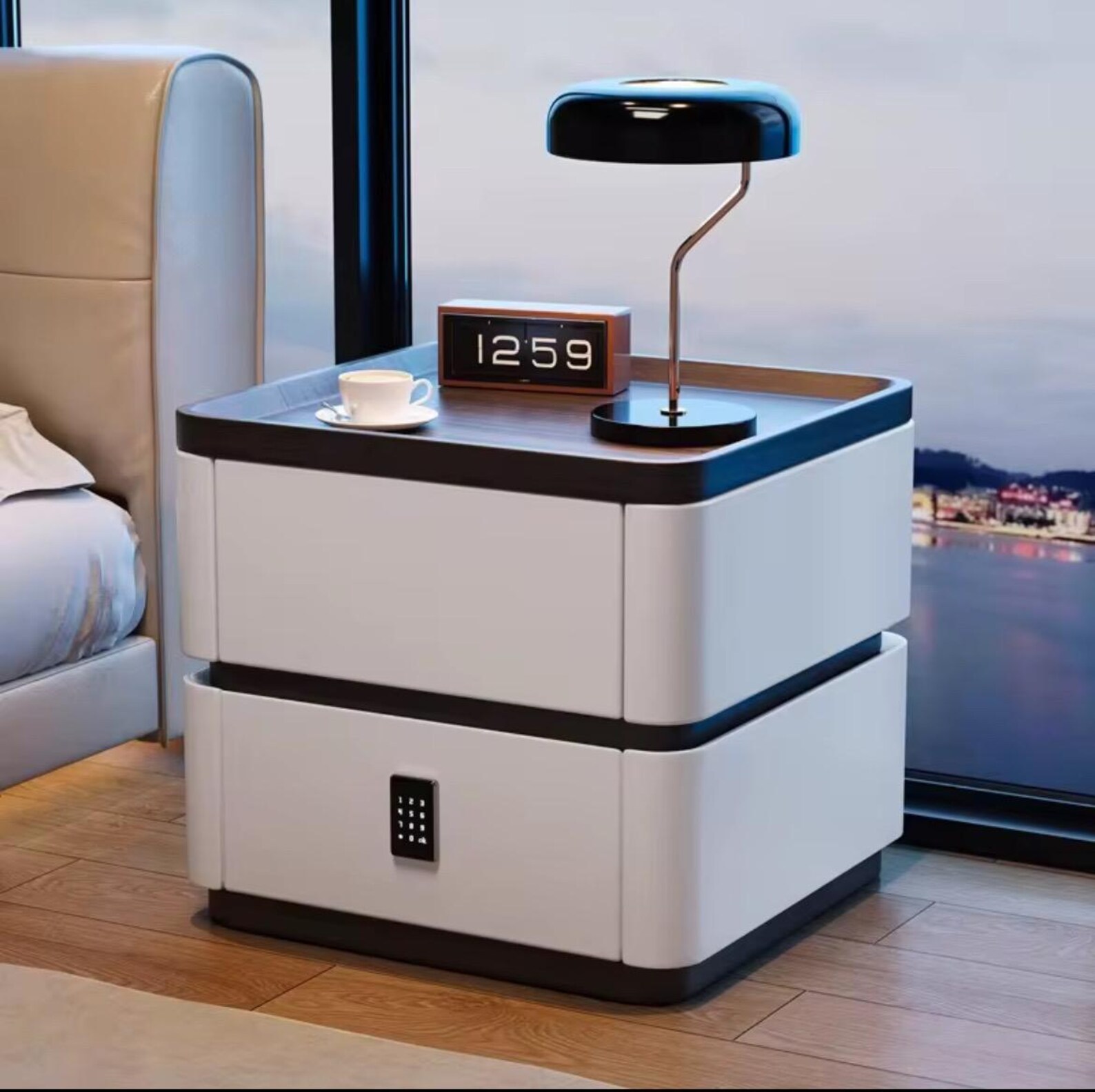 Modern Minimalistic Smart Nightstand Bedside, With Sensor Light ...