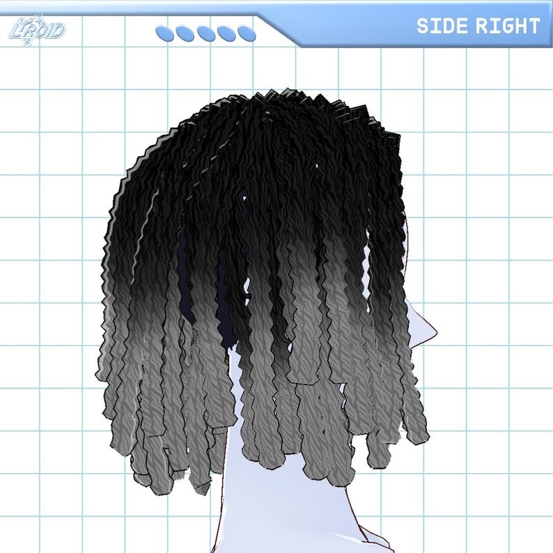 Vroid Hair Preset | Gradient Locs Hairstyle With Physics | Vroid Studio ...