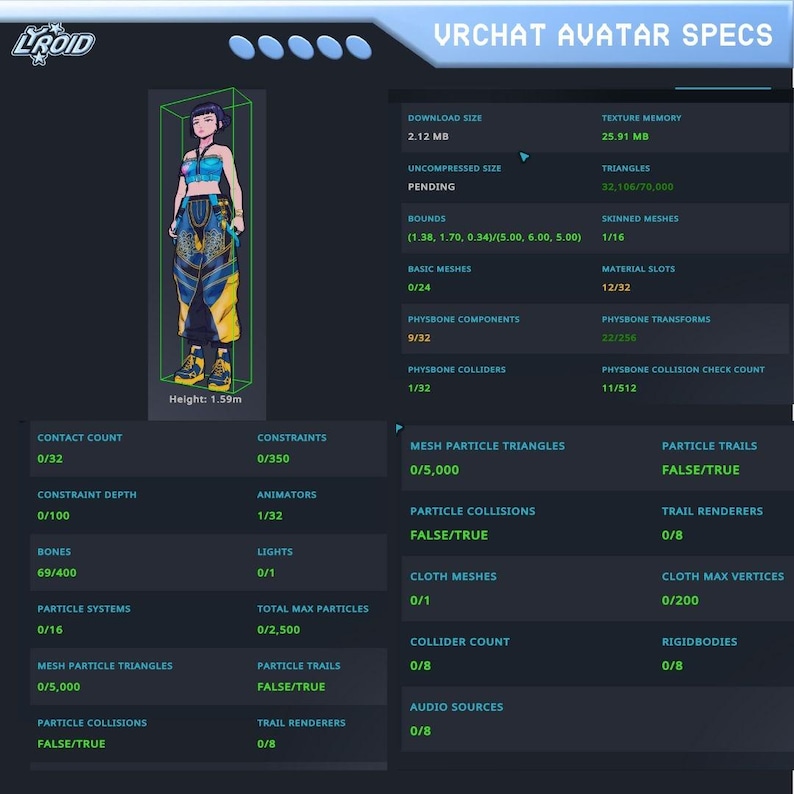 Zoey Huntrix Pre-made 3D Vroid VRM Model | Vrchat Avatar | 3D Vtuber ...