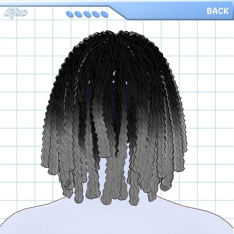 Vroid Hair Preset | Gradient Locs Hairstyle With Physics | Vroid Studio ...