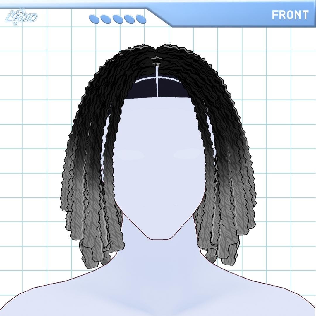 Vroid Hair Preset | Gradient Locs Hairstyle With Physics | Vroid Studio ...