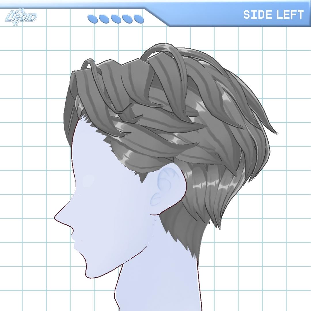 Vroid Hair Preset | Middle Part Flow Male Hairstyle With Physics ...