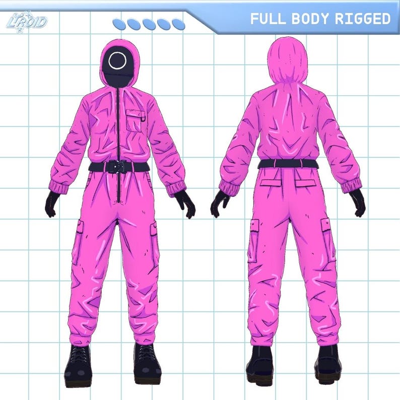 Squid Game Soldier Pre-made 3D Vroid VRM Model | Vrchat Avatar | 3D ...