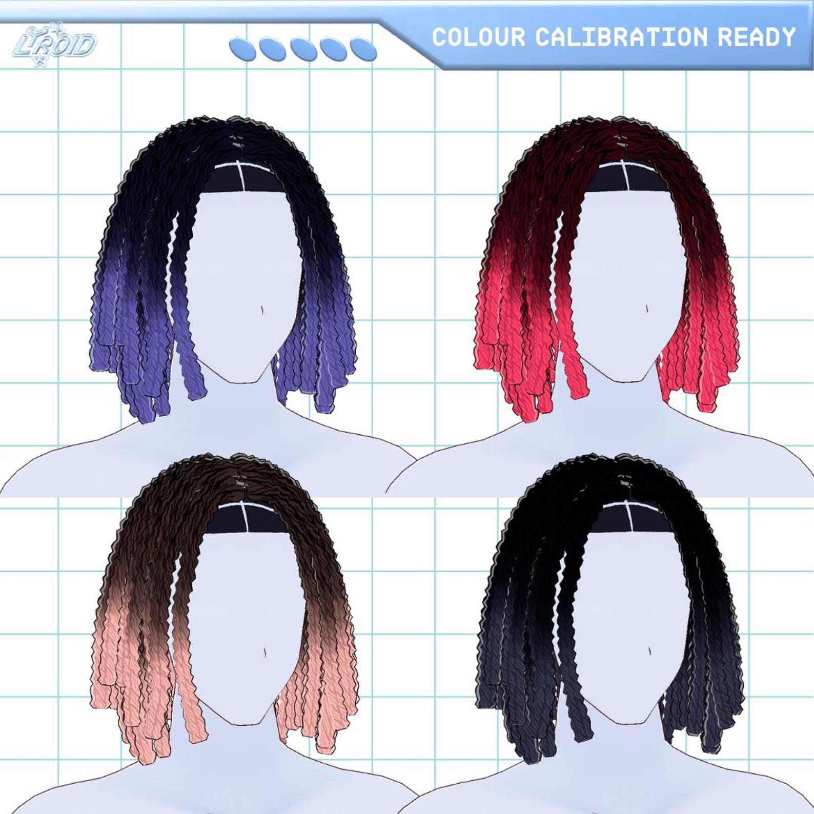Vroid Hair Preset | Gradient Locs Hairstyle With Physics | Vroid Studio ...