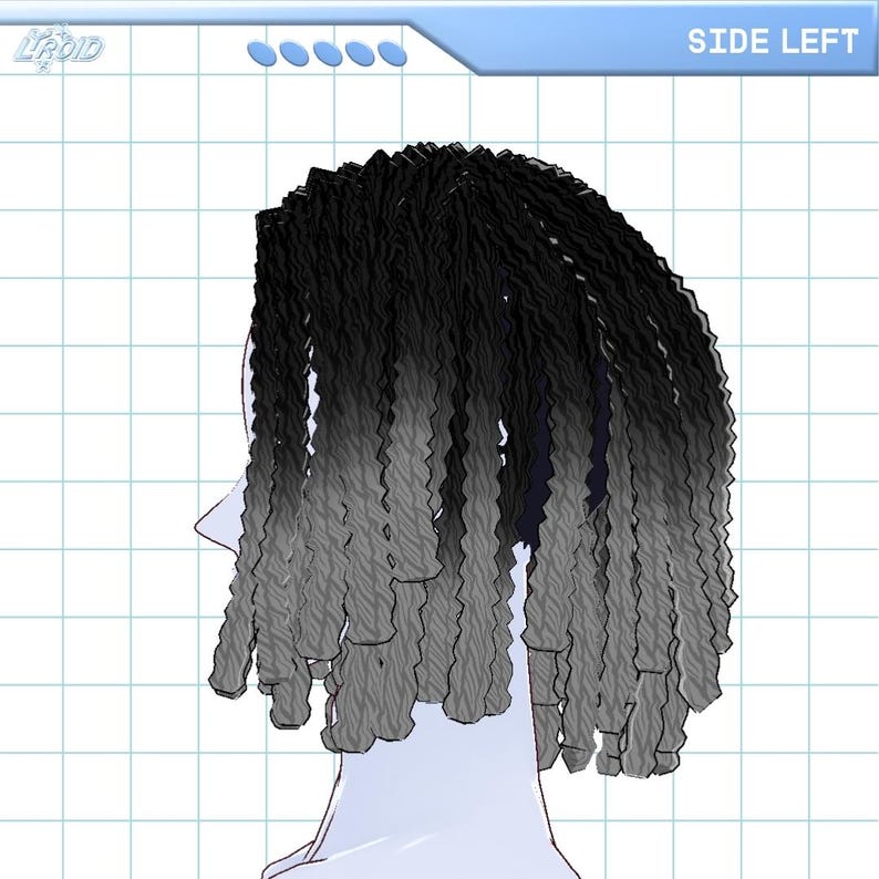 Vroid Hair Preset | Gradient Locs Hairstyle With Physics | Vroid Studio ...