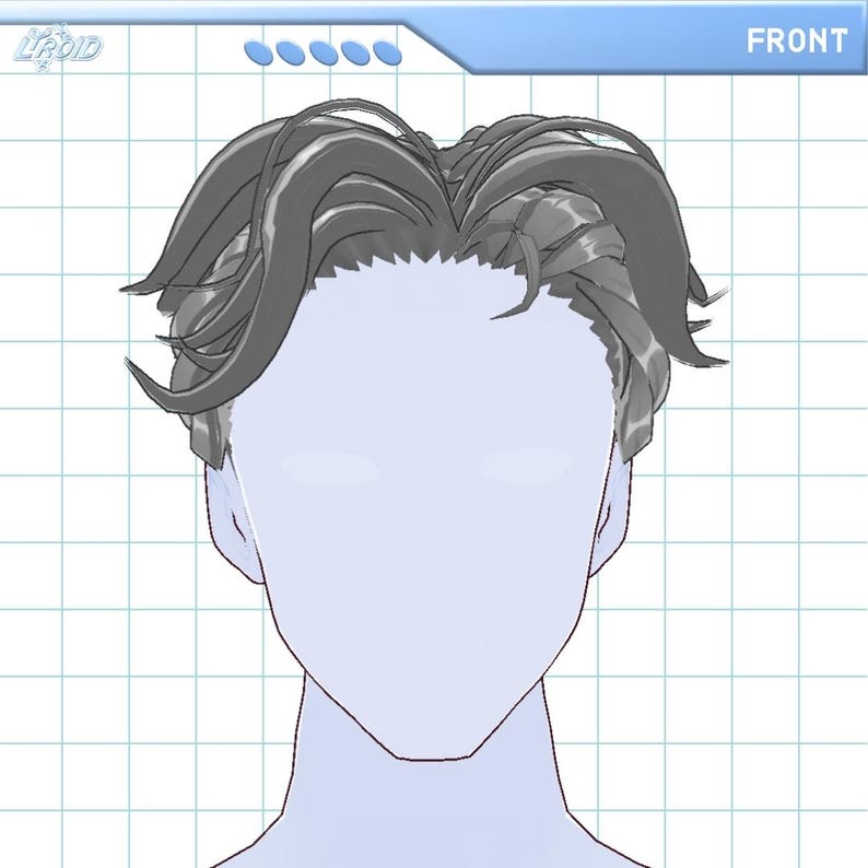 Vroid Hair Preset | Middle Part Flow Male Hairstyle With Physics ...