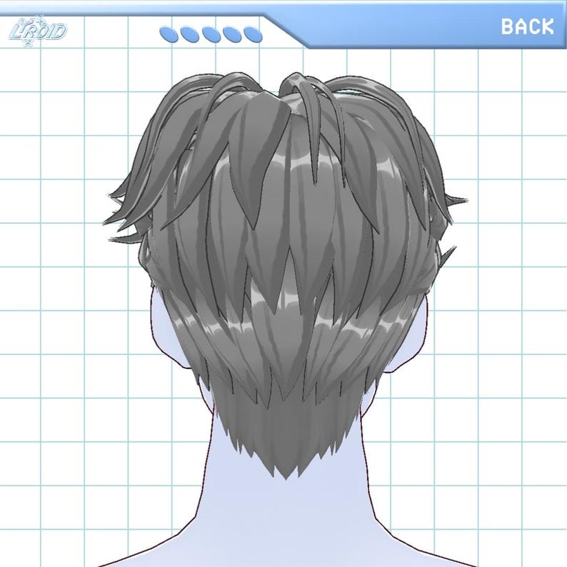 Vroid Hair Preset | Middle Part Flow Male Hairstyle With Physics ...