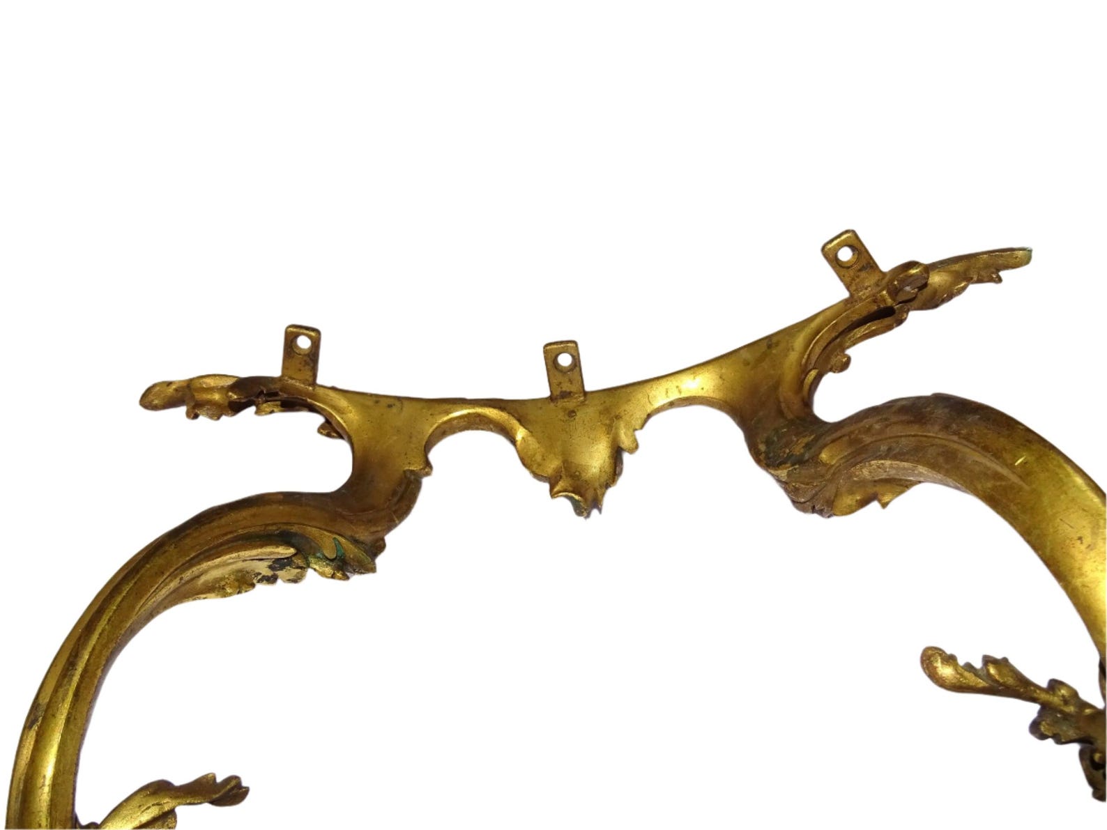 Pair of Antique French Gilt Bronze Furniture Pediments, Gold Garniture ...