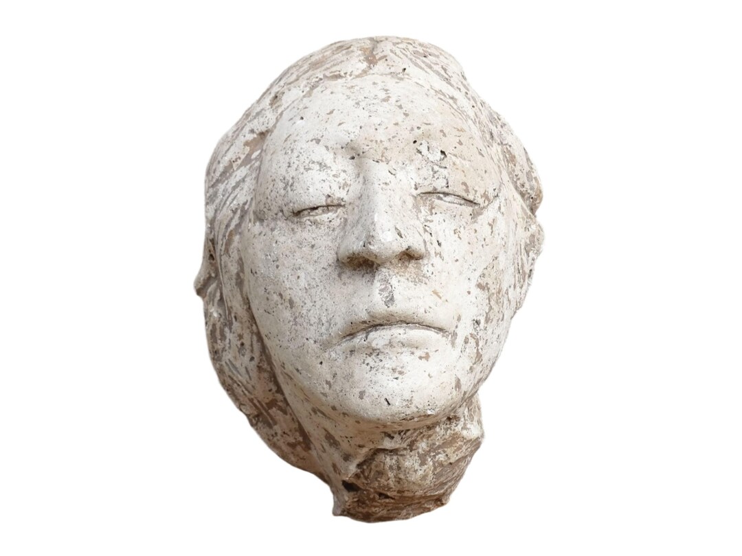 8.9" French Antique Plaster Head Sculpture, Plaster Mask, Plaster Face ...