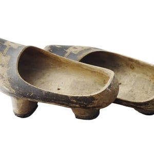 11" Vintage Spanish Cantabrian Albarcas Wooden Shoes, Old Wood Clogs ...