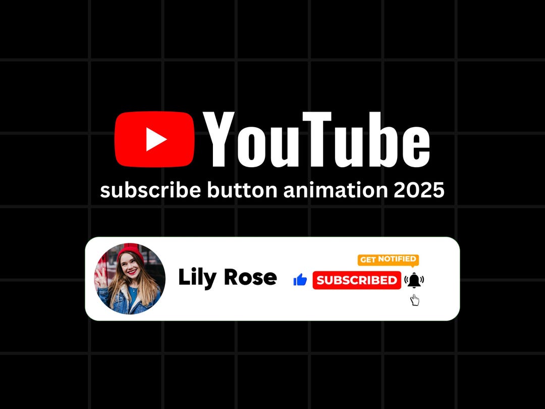 Personalized Animated Youtube Subscribe Button Overlay for Video Intros ...