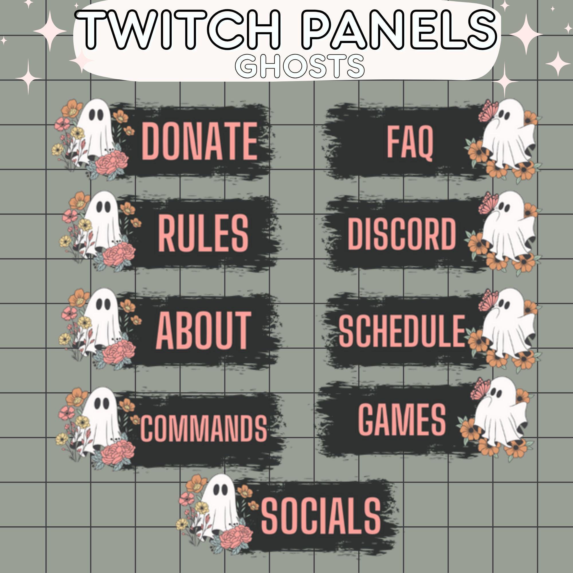 Spooky Ghost Twitch Panels | Twitch Background | Twitch Profile | Ghosts | Flowers | Twitch ...