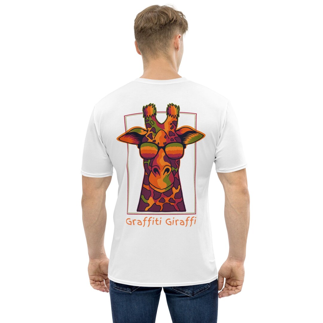 Men's Graphic Giraffe Tee, Graffiti Style, Sunglasses - Etsy