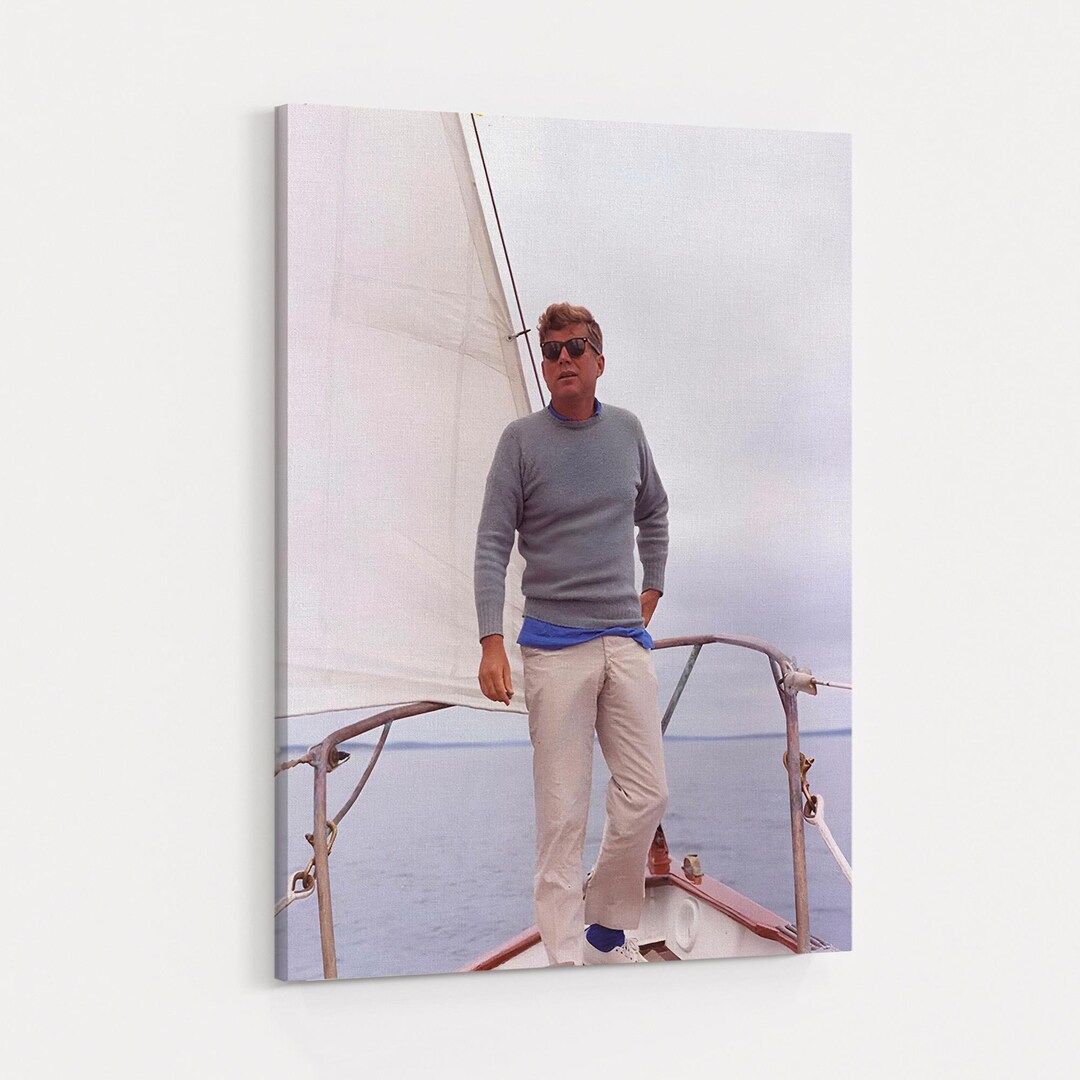 JFK Yacht Portrait, Coastal Canvas Wall Art, Ready to Hang - Etsy