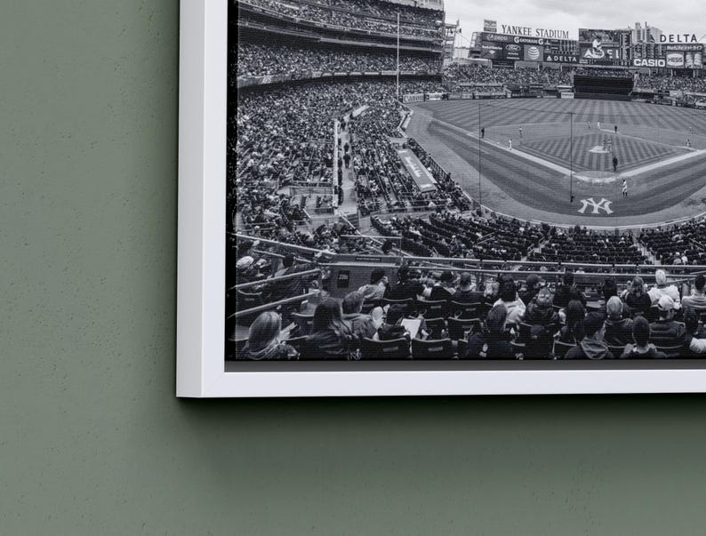 Yankee Stadium Black & White Canvas Print, New York Baseball Decor - Etsy