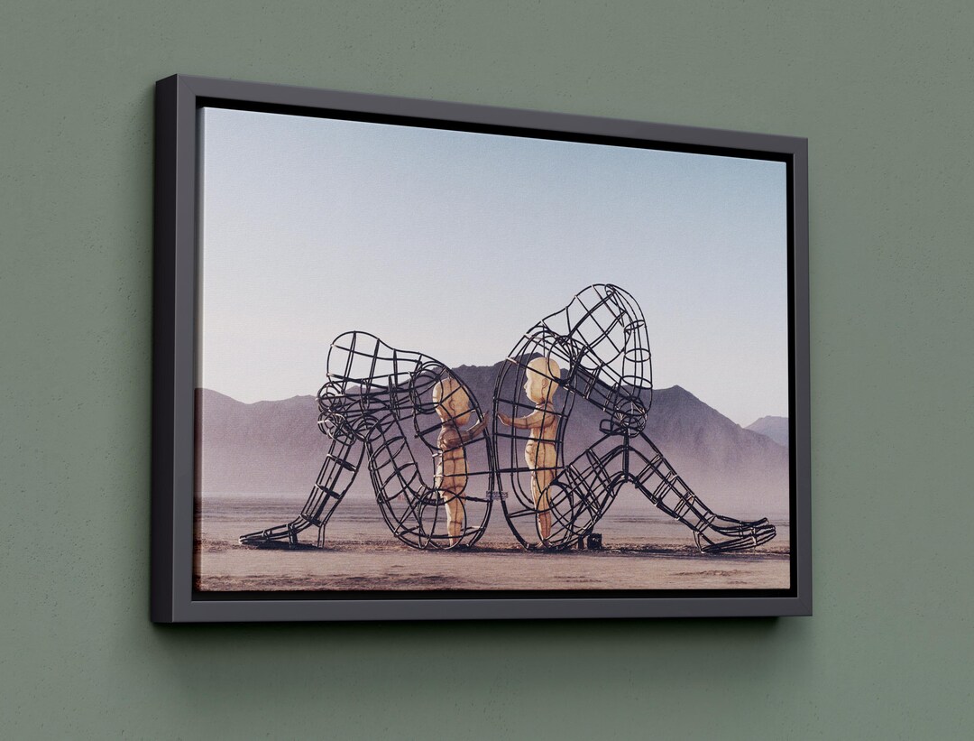 Alexander Milov Canvas, Burning Man Sculpture, Love Wall Art, Ready to ...