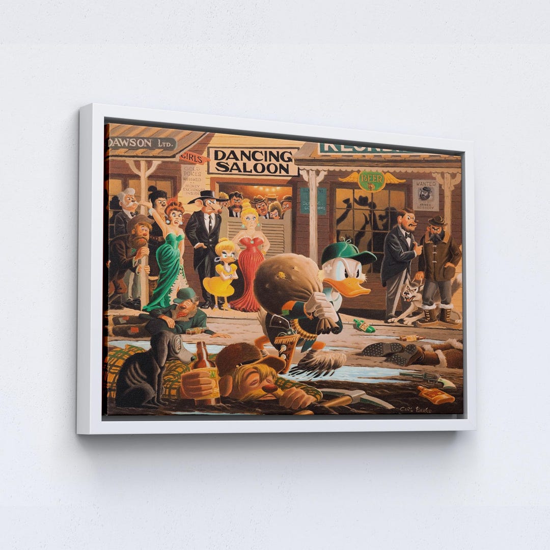 Carl Barks Western Saloon Donald Duck Character Canvas Art, Classic ...