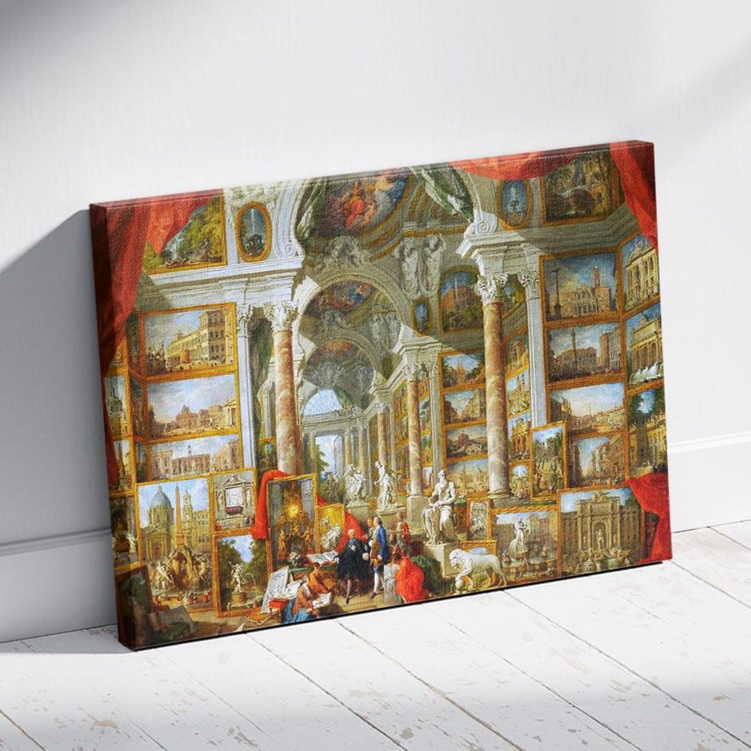 Renaissance Art Gallery Interior Canvas Wall Art, Classical Museum ...