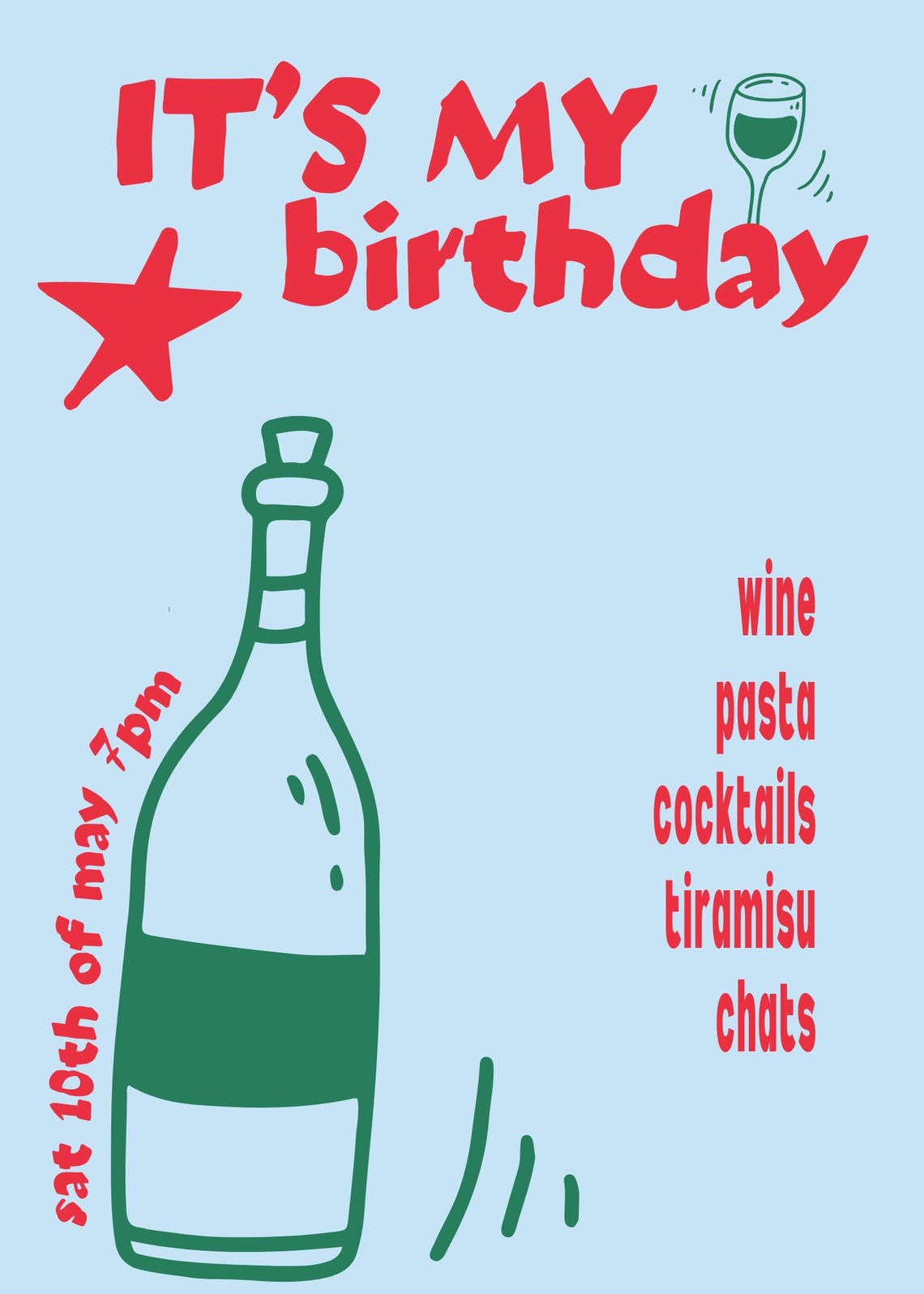 Editable Hand Drawn Birthday Party Invitation, Hand Drawn Invitation ...