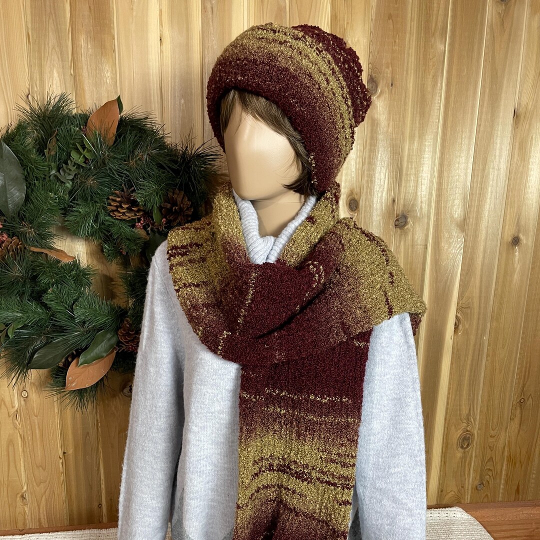 Hand Knit Scarf & Hat - Etsy