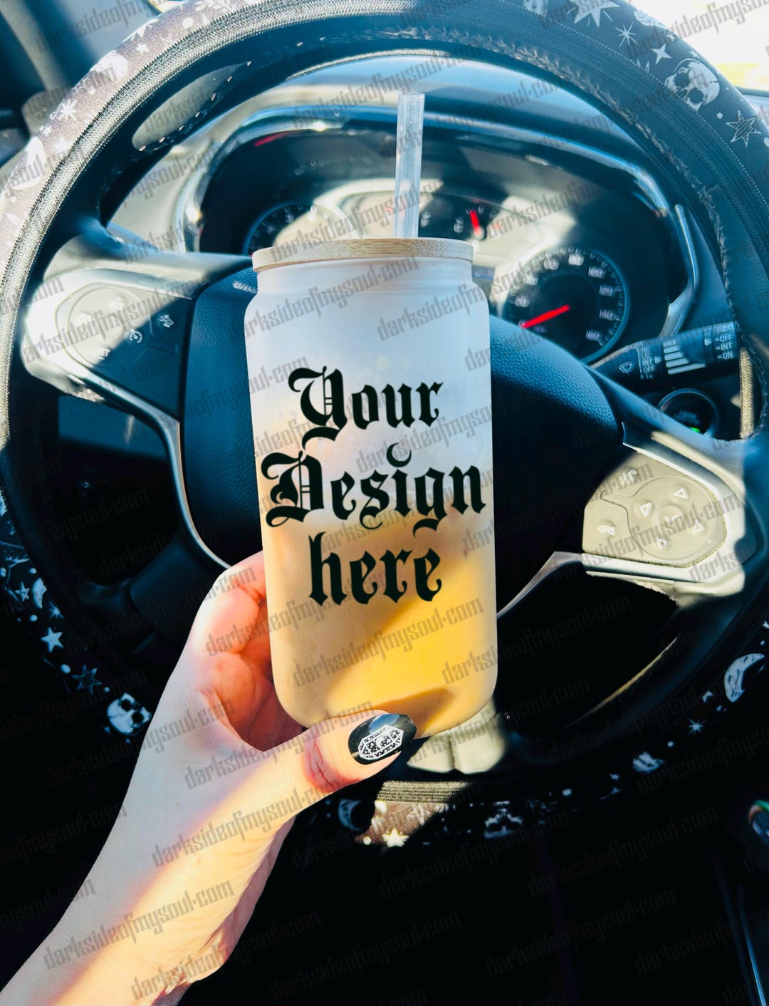 Frosted Glass Mockup Libby Glass Mockup, Halloween Mockup, Halloween ...