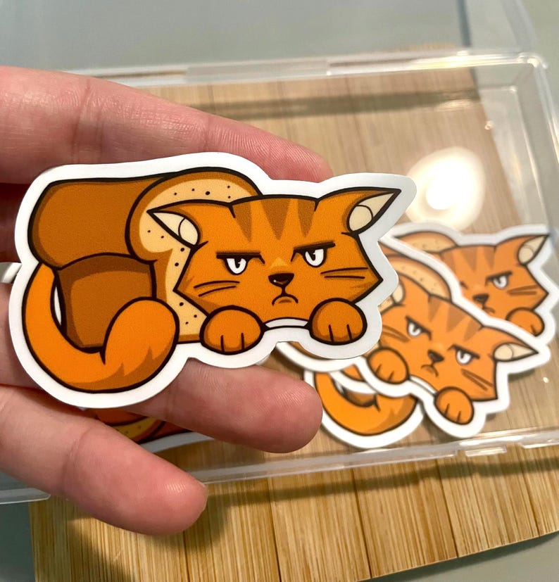 Angry Cat Loaf - Vinyl Sticker Decal - Etsy