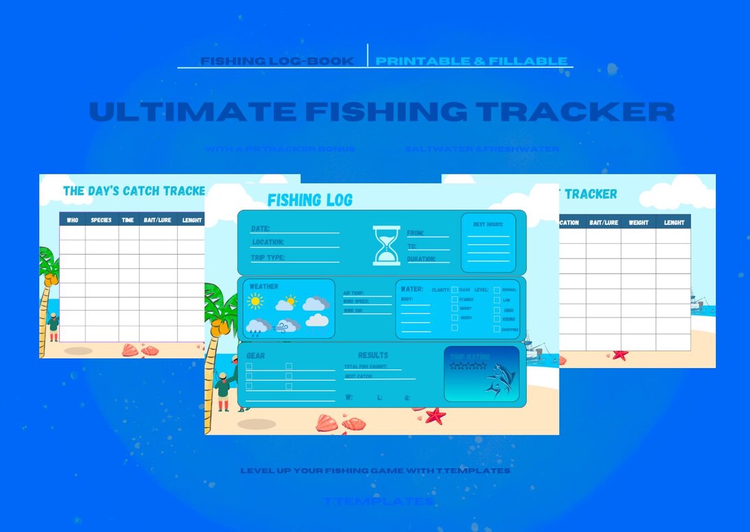Fishing Log Book | Printable & Fillable Fishing Journal | Track Catches ...