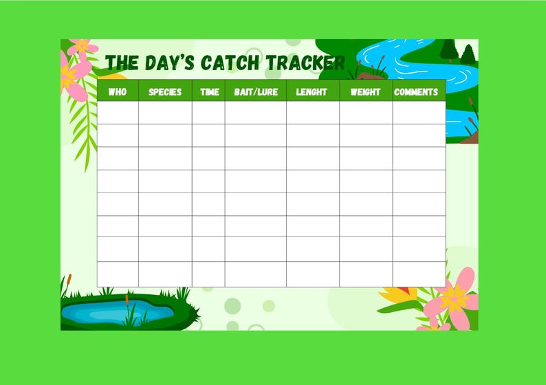 Fishing Log Book | Printable & Fillable Fishing Journal | Track Catches ...