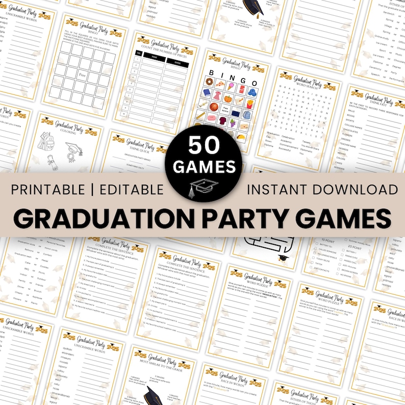 2025 Graduation Party Games, Graduation Games, Class of 2025 Graduation ...