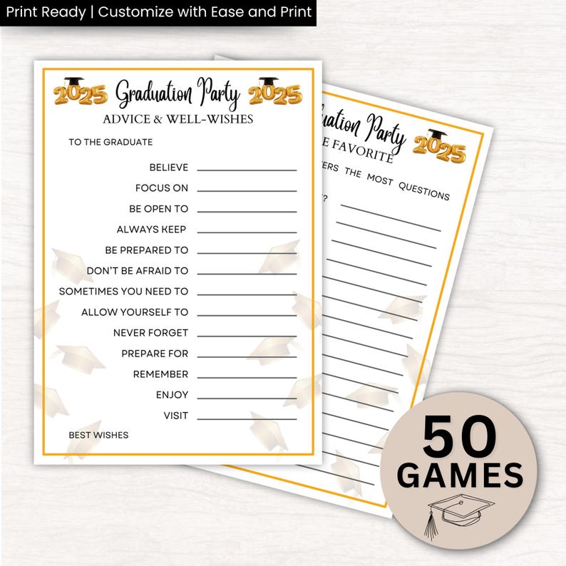 2025 Graduation Party Games, Graduation Games, Class of 2025 Graduation ...