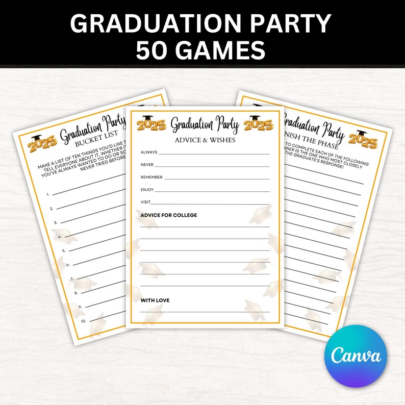 2025 Graduation Party Games, Graduation Games, Class of 2025 Graduation ...