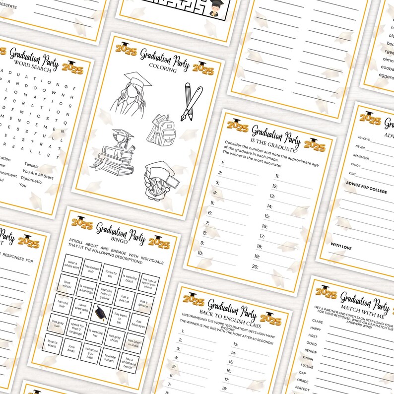 2025 Graduation Party Games, Graduation Games, Class of 2025 Graduation ...