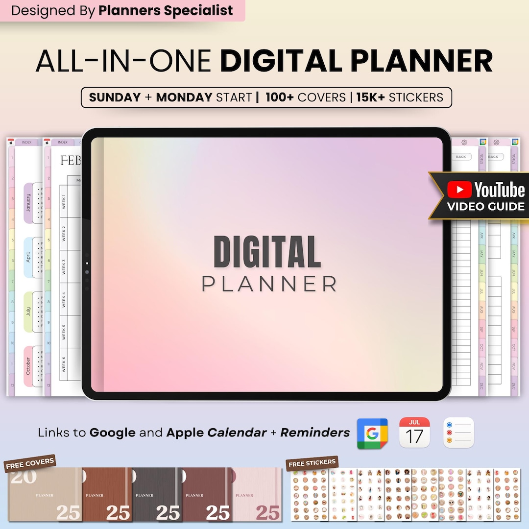 All-in-one Digital Planner 2025-2026: Daily, Weekly, Monthly Journal ...