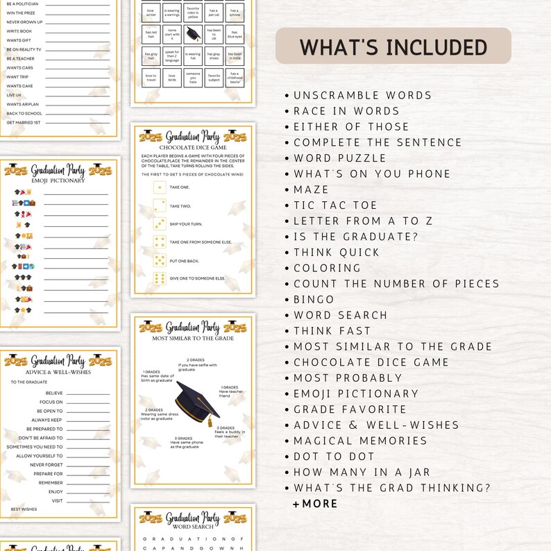 2025 Graduation Party Games, Graduation Games, Class of 2025 Graduation ...