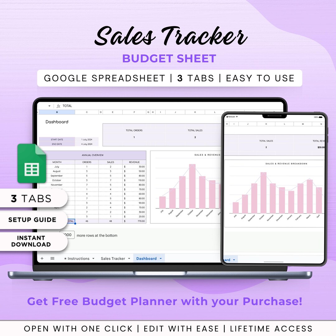 Google Sheets Sales Tracker: Small Business Dashboard (digital Download ...