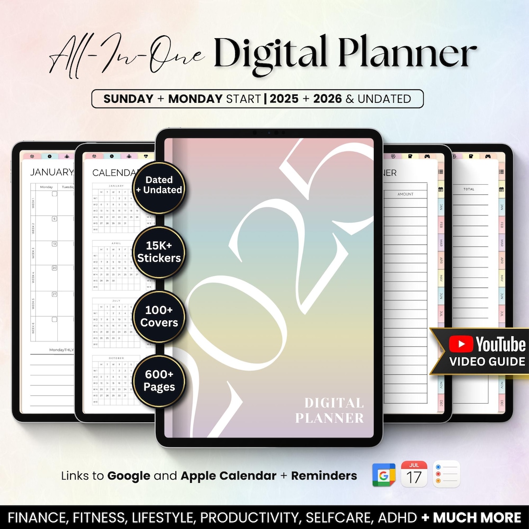 All-in-one Digital Planner 2025-2026: Daily, Weekly, & Monthly (digital ...