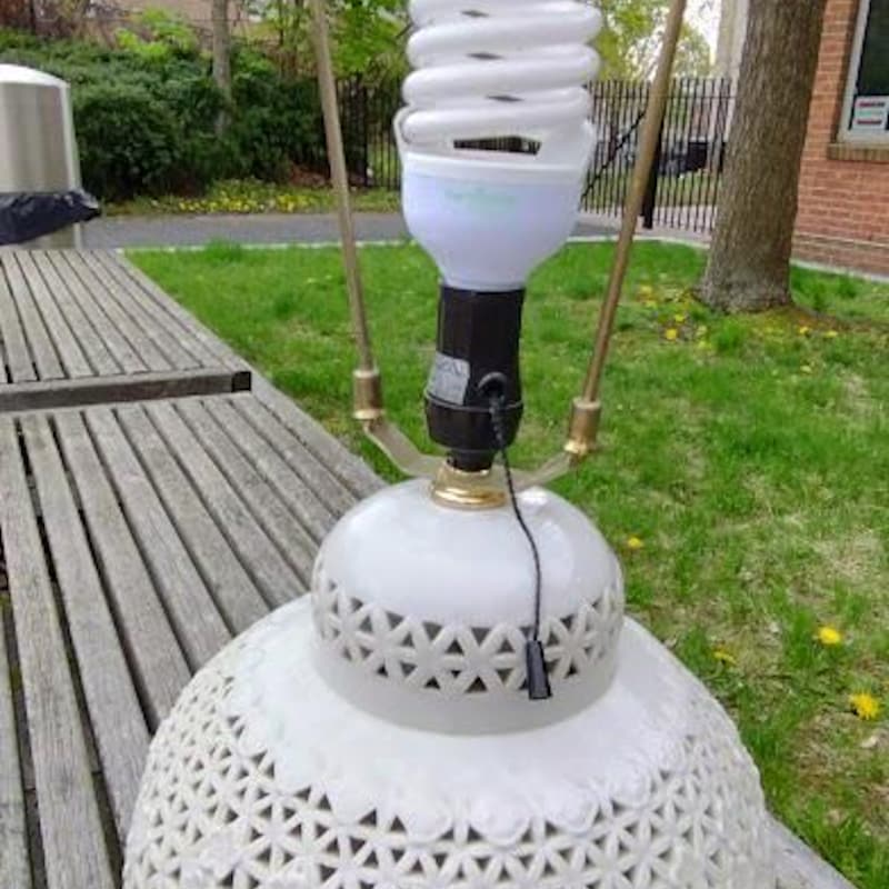 Reticulated White Lamp - Etsy