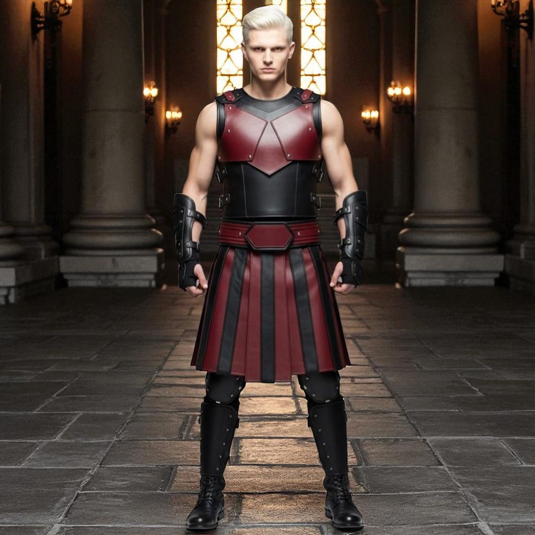 Handmade Leather Gladiator Kilt Armor: Steampunk Cosplay Costume - Etsy