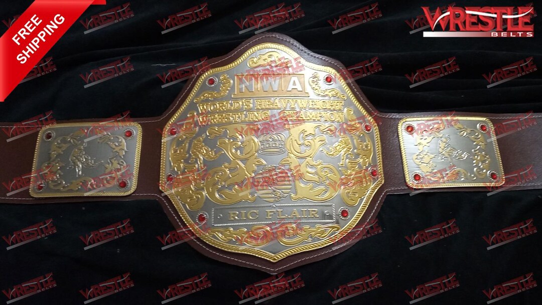NWA Big Gold World Heavyweight Wrestling Championship Title Belt ...