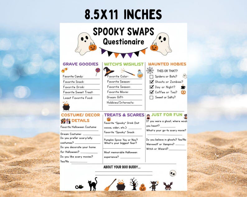 Halloween Questionnaire, Editable Boo Buddy Printable, Boo Basket Gift ...